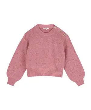 Chloé Button-detail Embroidered-logo Sweater - Pink