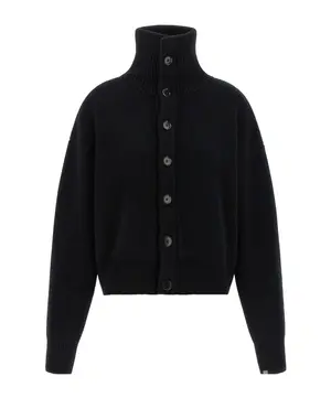 Extreme Cashmere Long-sleeve Knit Cardigan - Black