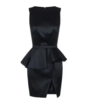 Elisabetta Franchi Mini Dress In Gazar Fabric With Flounce - Black