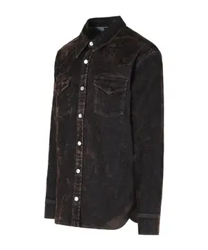 Amiri Flocked Denim Shirt