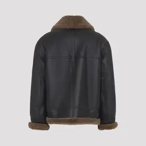 Saint Laurent Long-sleeved Leather Coat