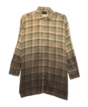 R13 Check-print Distressed-effect Shirt - Khaki