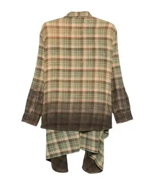 R13 Check-print Distressed-effect Shirt