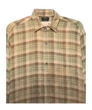 R13 Check-print Distressed-effect Shirt