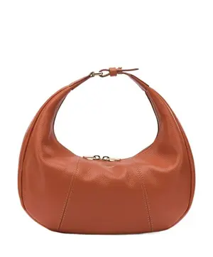 LE TANNEUR Curved Hobo Shoulder Bag - Orange