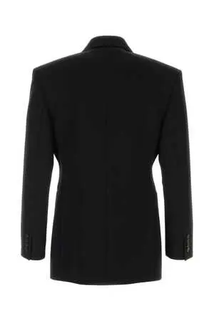 Saint Laurent Double-breasted Long-sleeved Jacket With Peak Lapel