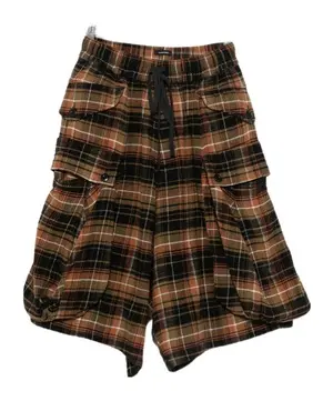 R13 Check-pattern Cargo Shorts - Black