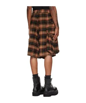 R13 Checkered Cargo Shorts - Black