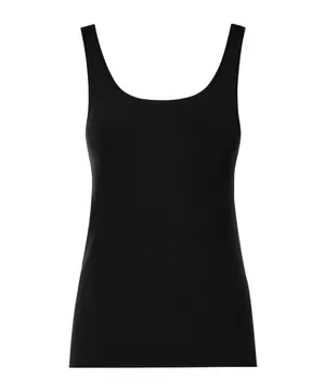 Pinko Ribbed Logo Knit Top - Black