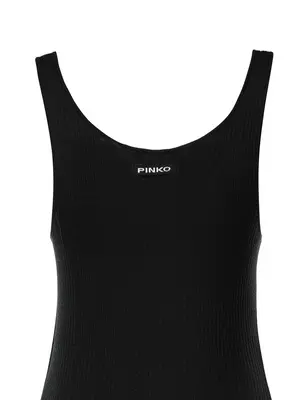 Pinko Ribbed Logo Knit Top