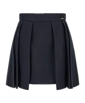 Elisabetta Franchi Cool Wool Miniskirt - Blue
