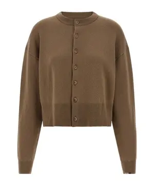 Extreme Cashmere Crew-neck Cardigan - Brown