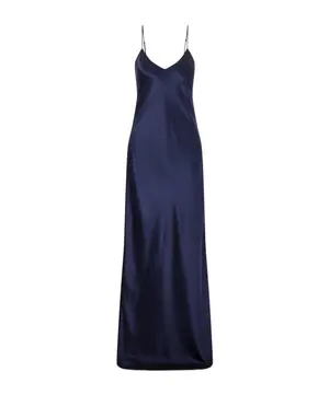 NILI LOTAN V-neck Thin Strap Maxi Dress - Black