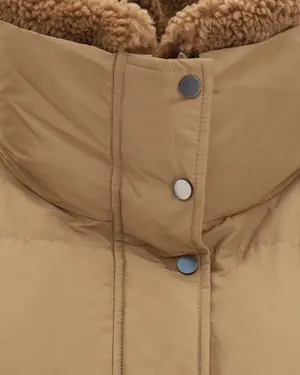 Brunello Cucinelli Techno Cotton Taffeta Down Jacket With Detachable Shearling Insert And Monili