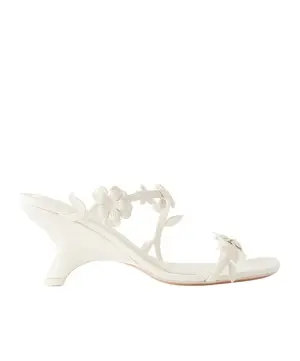 Simkhai Wedge Heel Mule Slide Sandals - White