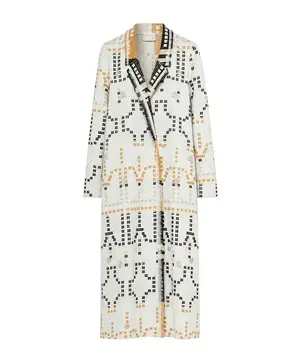 FORTE_FORTE Samarcanda Embroidered Jacquard Long Coat - White