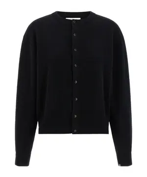 Extreme Cashmere Long-sleeve Button-front Cardigan - Black