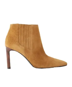 NILI LOTAN Pointed Toe High Heel Ankle Boots - Brown
