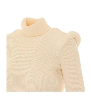 Elisabetta Franchi Knit Turtleneck Top With 3d Details