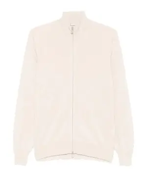 Brunello Cucinelli High Neck Zip-up Knitwear - White