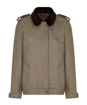 BLAZÉ MILANO Saona Chausie Check-pattern Jacket - Light Brown