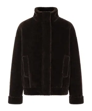 ARMA Paula High-neck Shearling Jacket - Black