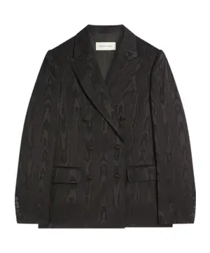 Dries Van Noten Double Breasted Moiré Blazer