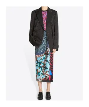 Dries Van Noten Double Breasted Moiré Blazer