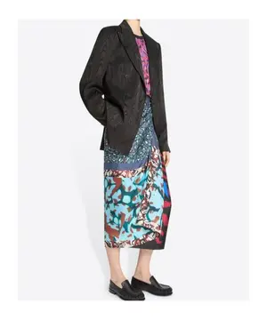 Dries Van Noten Double Breasted Moiré Blazer