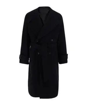 Tagliatore Double Breasted Coat - Black