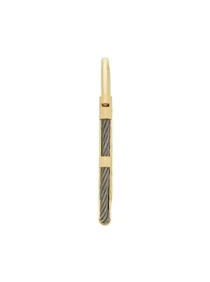 Saint Laurent Gold Colored Keychain With Logo Design In Metal For - Nude
