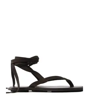 ST. AGNI Flat Ankle Strap Sandals - Black