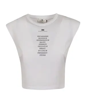 Elisabetta Franchi Sleeveless Round Neck T-shirt - No