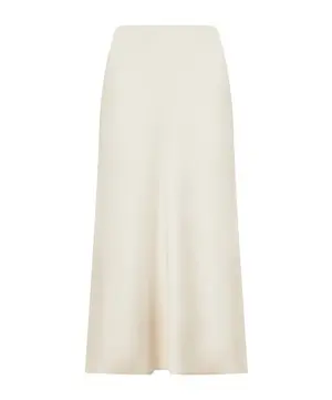 Brunello Cucinelli Pencil Draped Midi Skirt - White