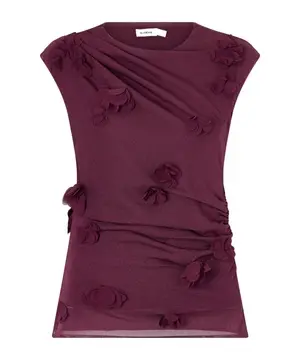 Simkhai Sleeveless Floral Top - Red