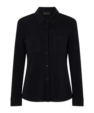 NILI LOTAN Slim Fit Long Sleeve Shirt - Black