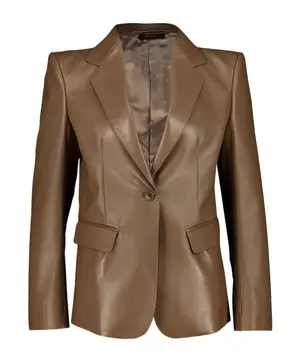 TOM FORD Guanteria-leather Single-breasted Jacket - Brown