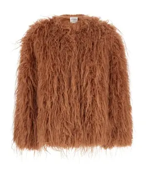 FORTE_FORTE Cropped Zip-up Jacket - Brown