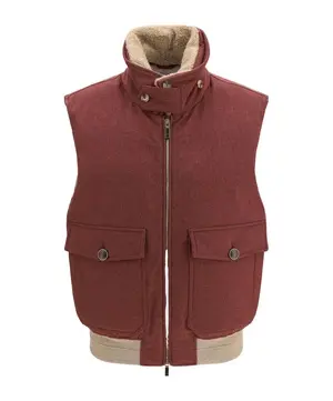 Brunello Cucinelli Padded Wool Gilet - Red