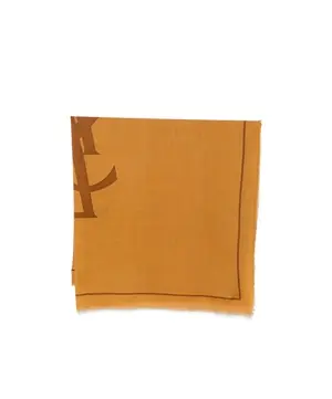 Saint Laurent Logo-print Frayed Scarf - Orange