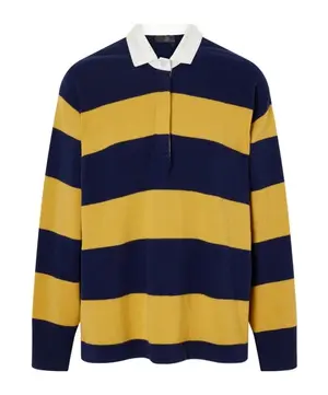 NILI LOTAN Striped Long Sleeve Lapel Knit Sweater - Black