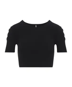 Wolford Seamless Short-sleeved Cropped T-shirt - Black