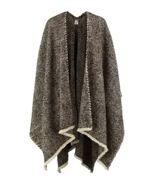 Brunello Cucinelli Herringbone Oversized Cape