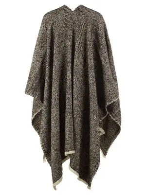 Brunello Cucinelli Herringbone Oversized Cape