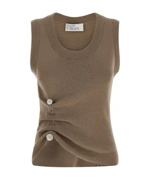Giuseppe Di Morabito Crystal-embellished Draped Top - Beige