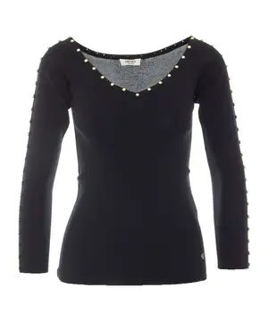 Liu Jo V-neck Knit Top - Black