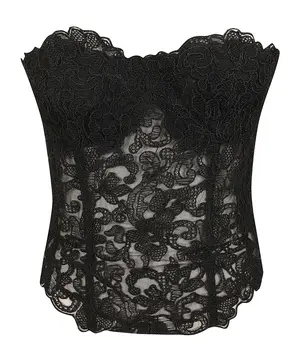 Ermanno Scervino Embroidered Lace Bustier Top - No
