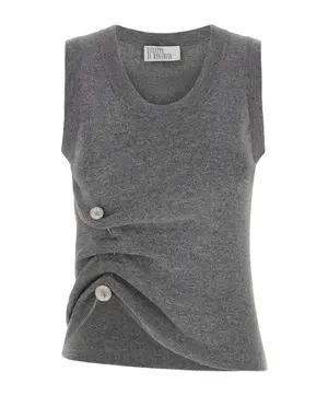 Giuseppe Di Morabito Crystal-embellished Draped Top - Grey