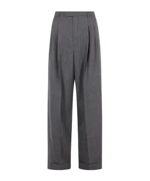 Valentino Garavani Turn-up Hem Straight Hem Pants - Black