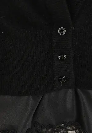 Ermanno Scervino Lace Trim Peplum Cardigan - No